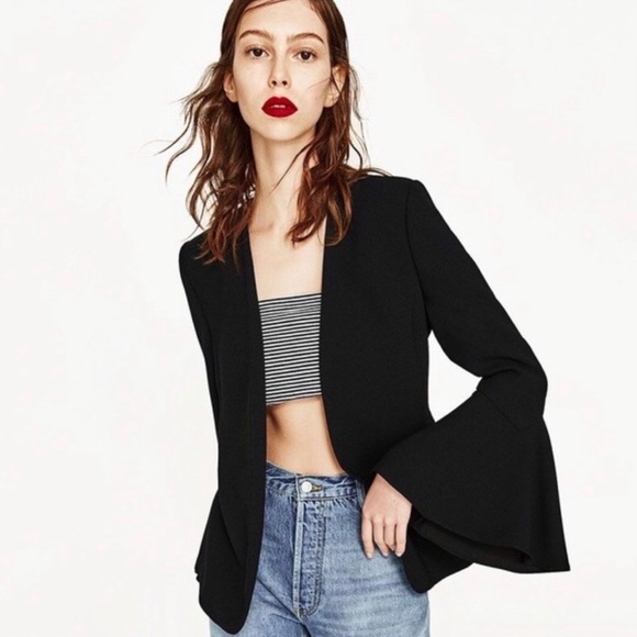 Zara | Jackets & Coats | Zara Flare Bell Sleeve Blazer | Poshmark